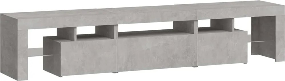 TV skříňka s LED osvětlením betonově šedá 200x36,5x40 cm 3152813