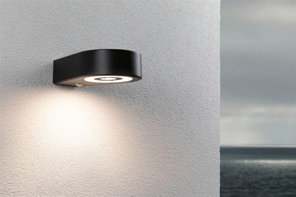 P 94865 LED venkovní nástěnné svítidlo Silma pohybové čidlo IP44 65x186mm 3000K 5,5 / 1x0,7W 230V antracit hliník - PAULMANN