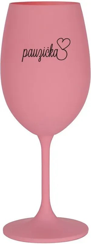 PAUZIČKA - růžová sklenice na víno 350 ml
