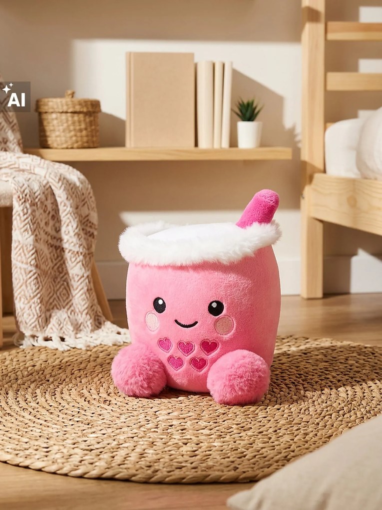 Sinsay - Plyšový Bubble Tea - sytě růžová
