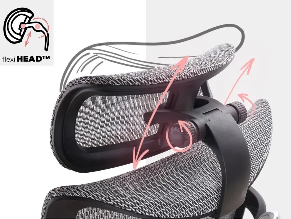 Ergonomická síťovaná kancelářská židle MOSH Airflow 690 – černo-bílá
