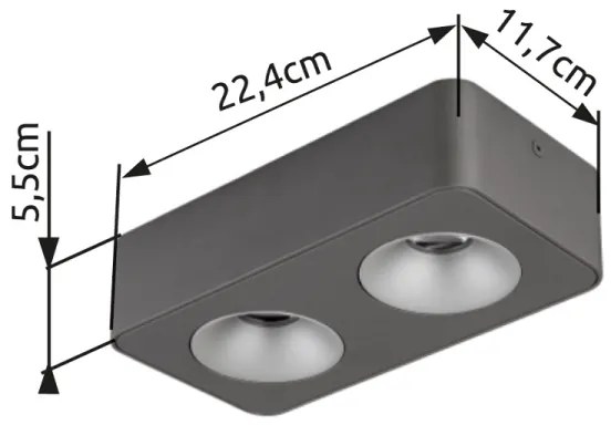Globo 43100-2 - LED Stropní svítidlo HANGARAU LED/11W/230V 11,7x22,4 cm