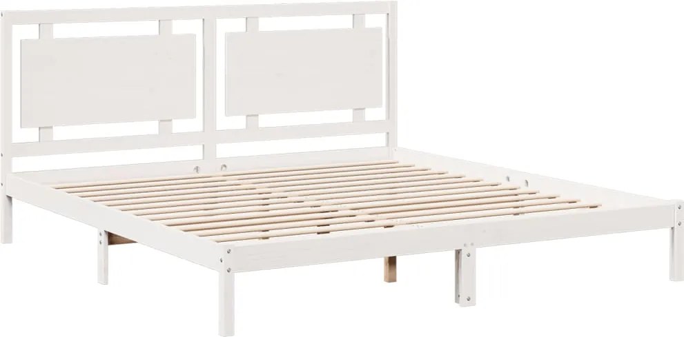 Prodloužený rám postele bez matrace bílý 200 x 210 cm masiv 3309194