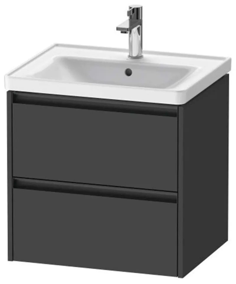 Duravit Ketho.2 - Umyvadlová skříňka 55x58x46 cm, 2 zásuvky, grafit mat K25281049490000
