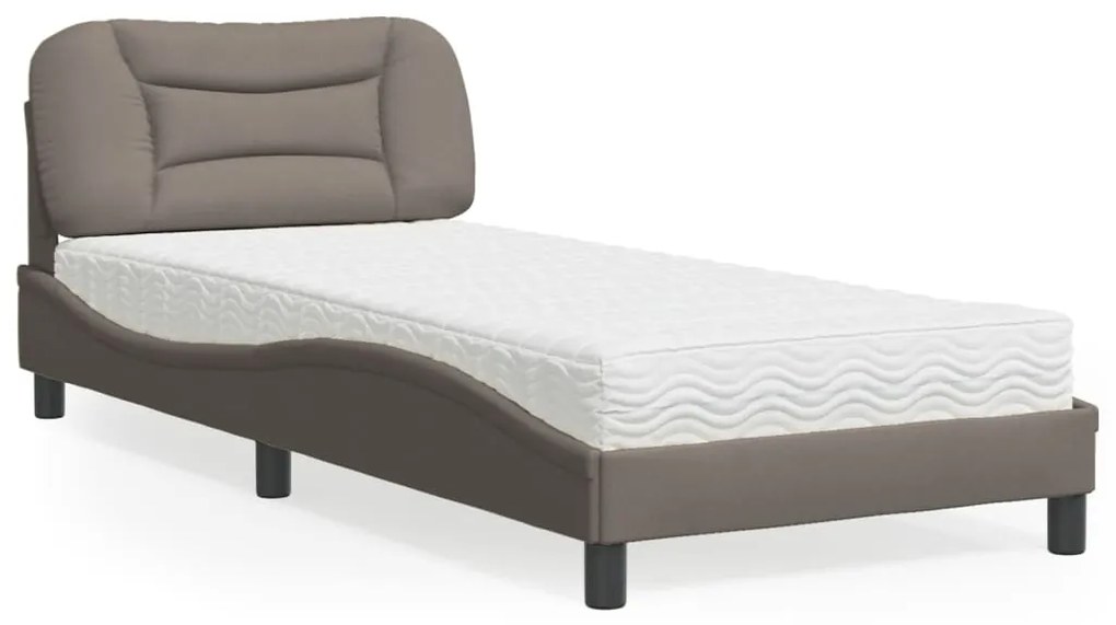 Postel s matrací Hvar taupe 90 x 200 cm textil 3208510