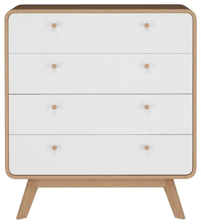 Vysoká komoda v dekoru dubu v bílo-přírodní barvě 80x88 cm Caitlin – Støraa