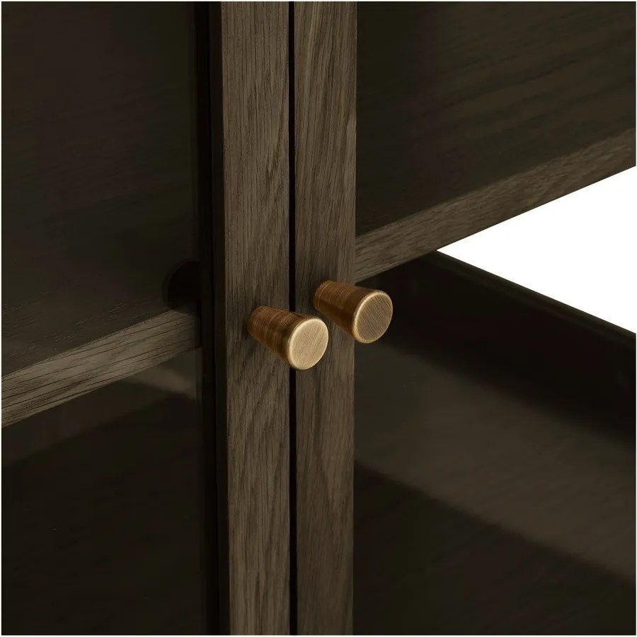 Tmavě hnědá vitrína v dekoru dubu 180x80x40 cm Zamora – House Nordic