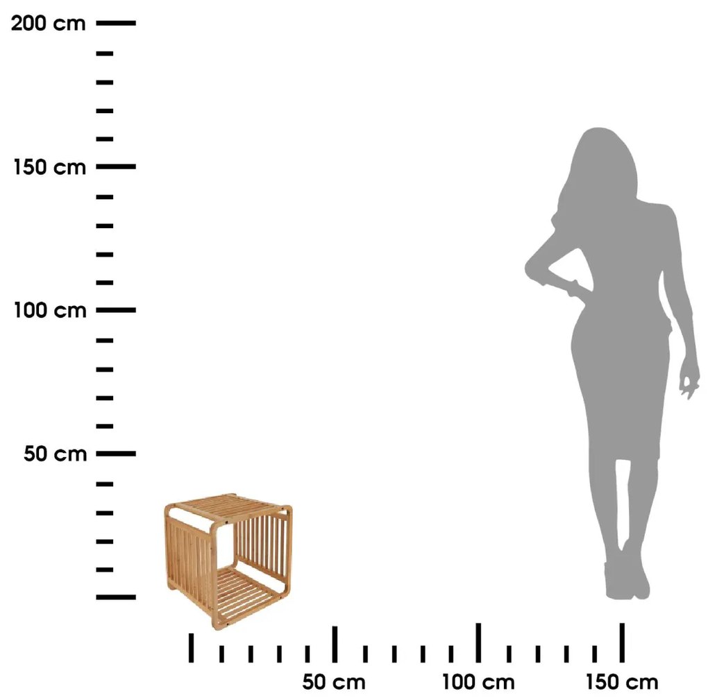 Polička do koupelny Cube, bambus