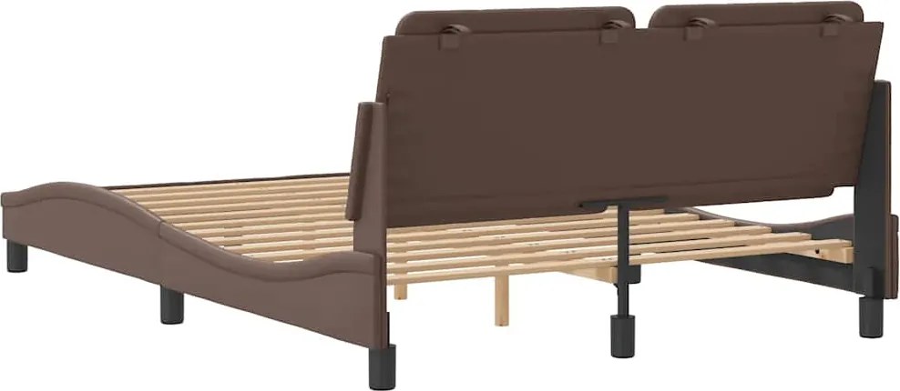Rám postele bez matrace Zadar hnědý 120x200 cm umělá kůže 3208172