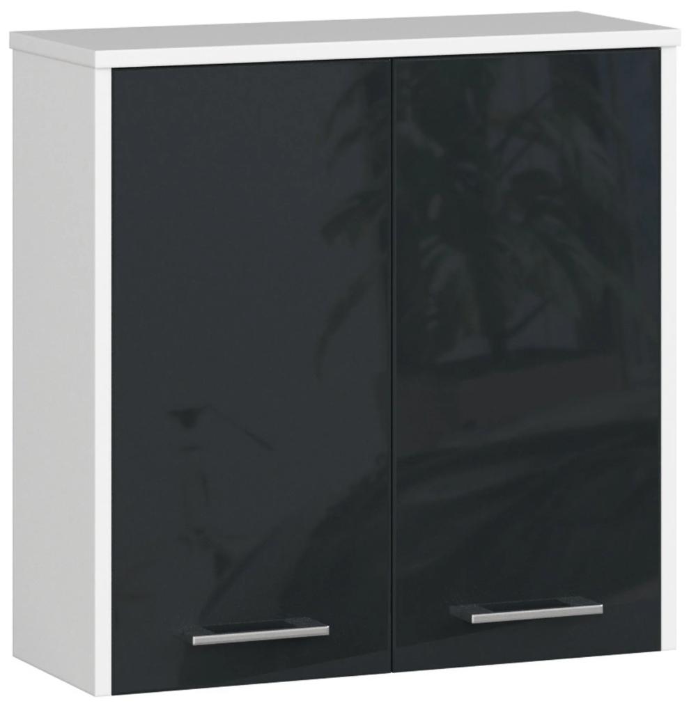 Závěsná koupelnová skříňka Farid TYP5 (bílá + grafit lesk). 1069545