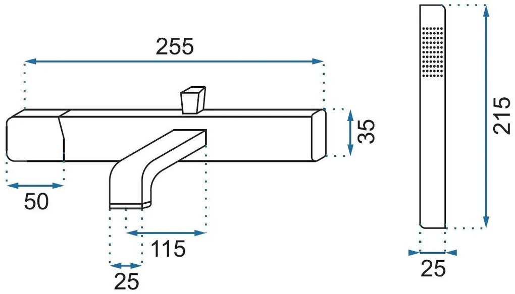 Rea Salto - vanová baterie a sprchový set, černá/zlatá, REA-B6352