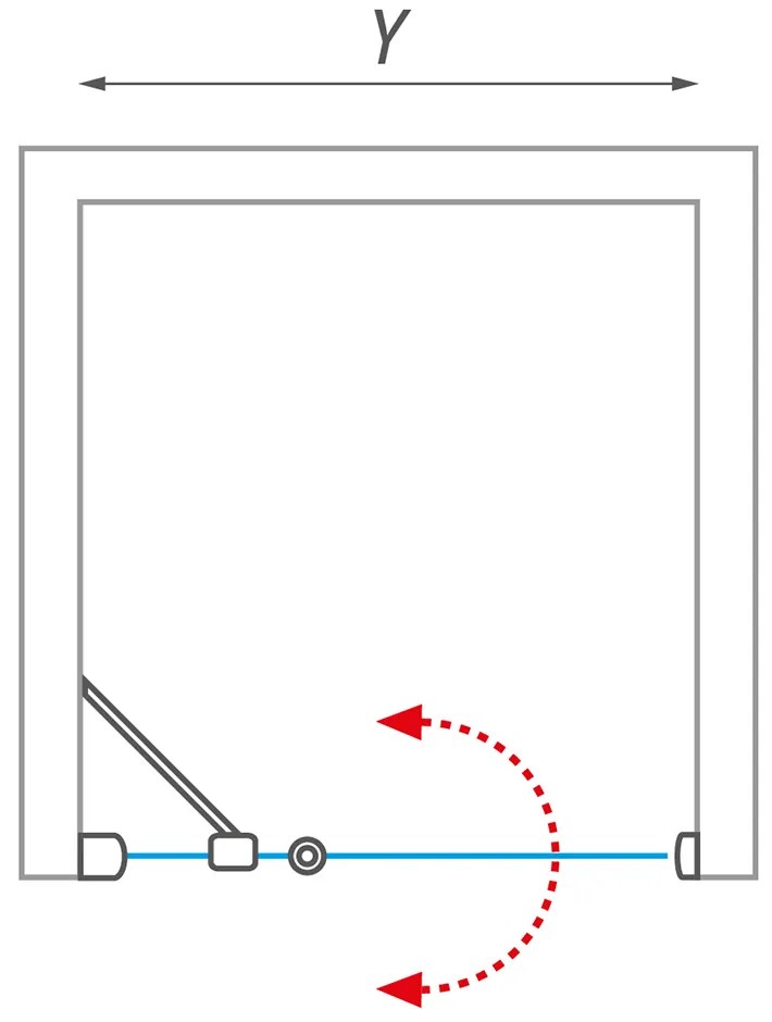 Roth Jednokřídlé sprchové dveře LYE4 se setem profilů LZ pro instalaci do niky - bez vaničky Varianta: šířka: 100 cm, orientace: Uni - (LYE4/1000_LZ), Barva profilů a typ výplně: profily: brillant, výplň: transparent