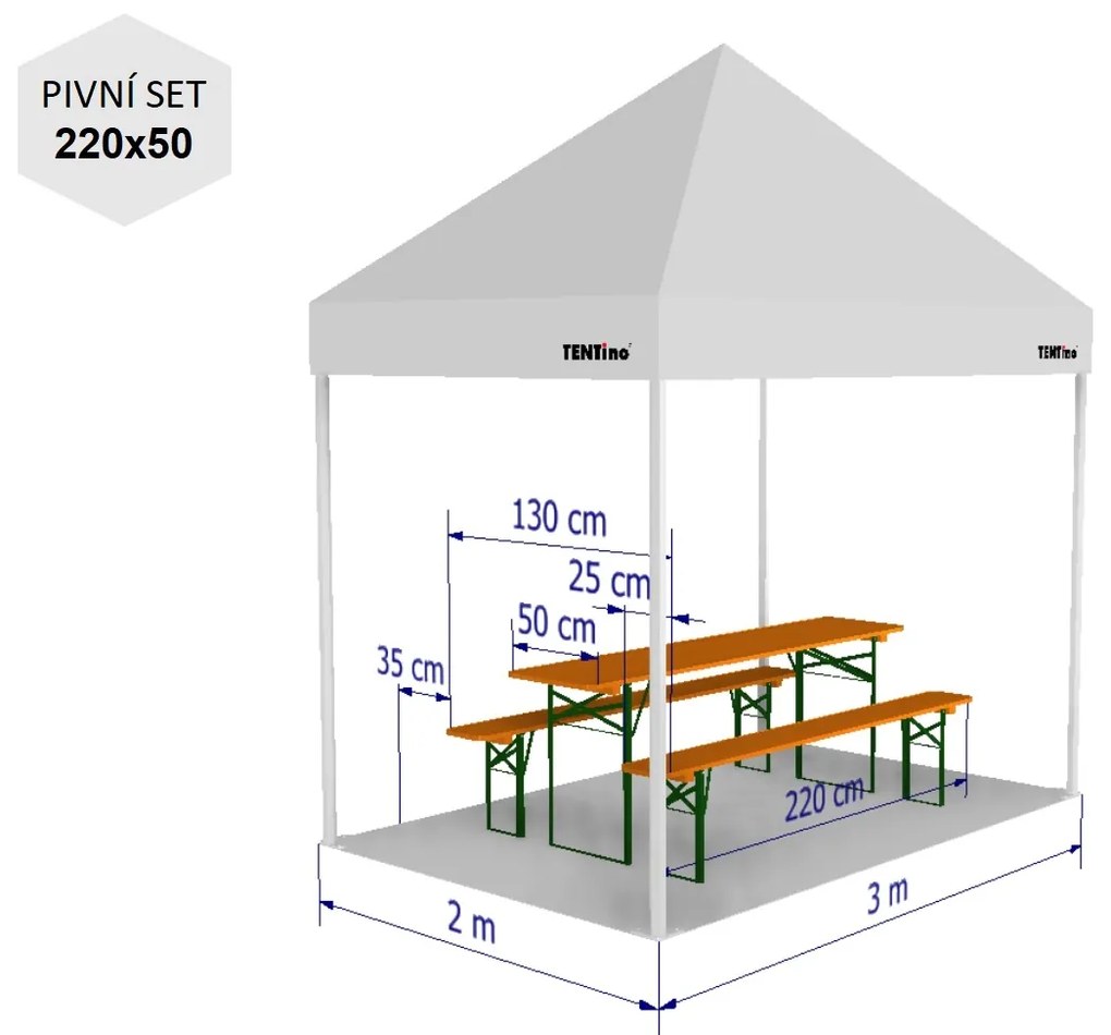 NŮŽKOVÝ PARTY STAN 2x3 m TENTino BIG HEXAGON Barva: 16A - MASKÁČOVÁ