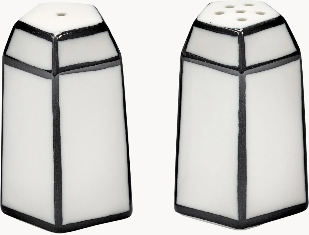 Sada ručně vyrobené porcelánové mlýnku na'sůl a pepř Carte Blanche, 2 díly