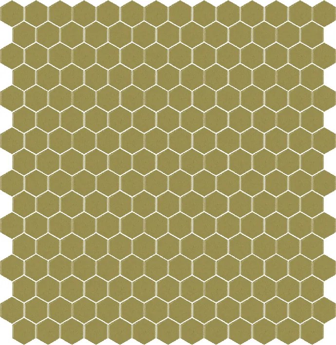 Hisbalit Skleněná mozaika zelená Mozaika 337B SATINATO hexagony 2,3x2,6 (33,33x33,33) cm - HEX337BLH