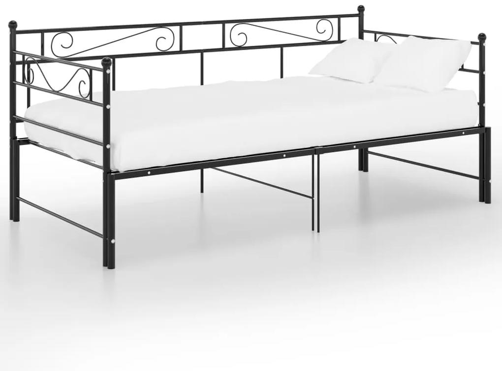 Rám vysouvací postele/pohovky černý kovový 90 x 200 cm,  324770