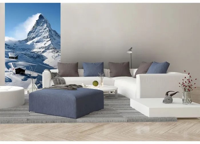 DIMEX | Vliesová fototapeta na zeď Matterhorn MS-2-0073  | 150 x 250 cm | bílá, modrá