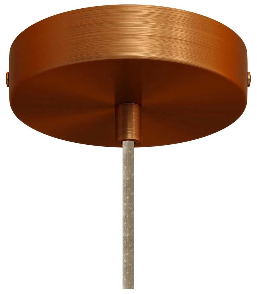 creative cables Závěsná lampa s textilním kabelem a keramickým stínidlem zvon XL Barva: Tabulová černá-bílá