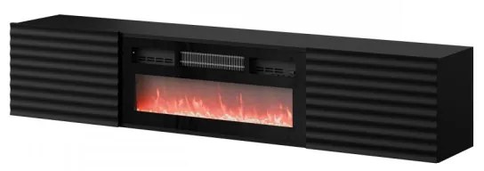 TV skříňka s krbem Toderko, Barva: bilý mat