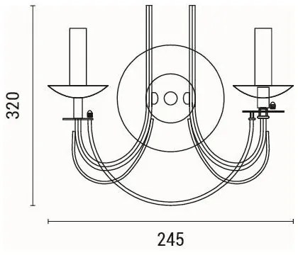 Lustr na řetězu KRISTALLO 5xE14/15W/230V