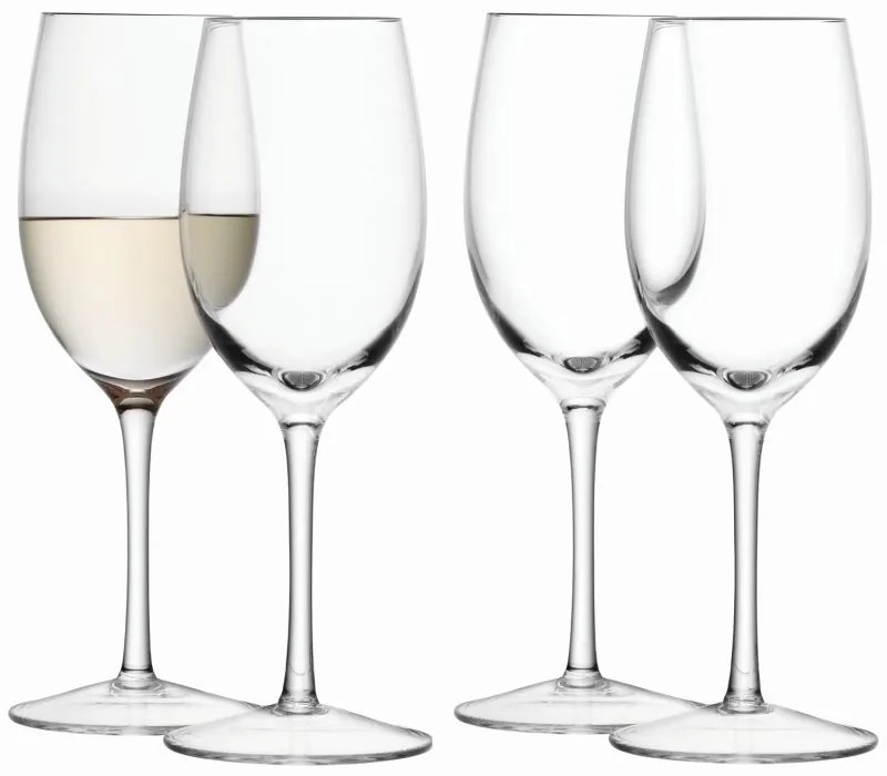 Wine skleničky na bílé víno 260ml, čiré set 4ks, LSA, Handmade