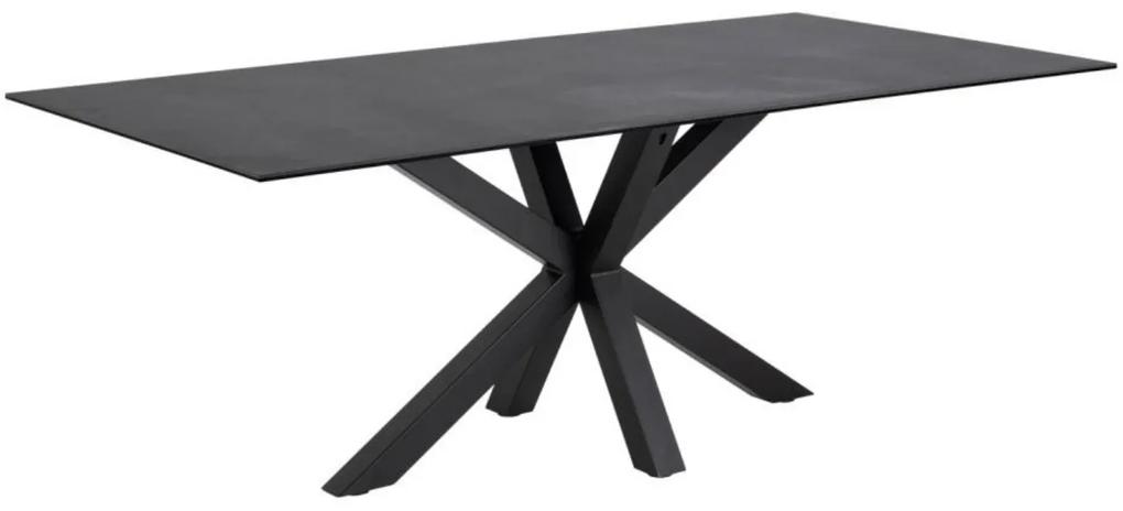 OnaDnes -20% Scandi Černý keramický jídelní stůl Skyline 200 x 100 cm