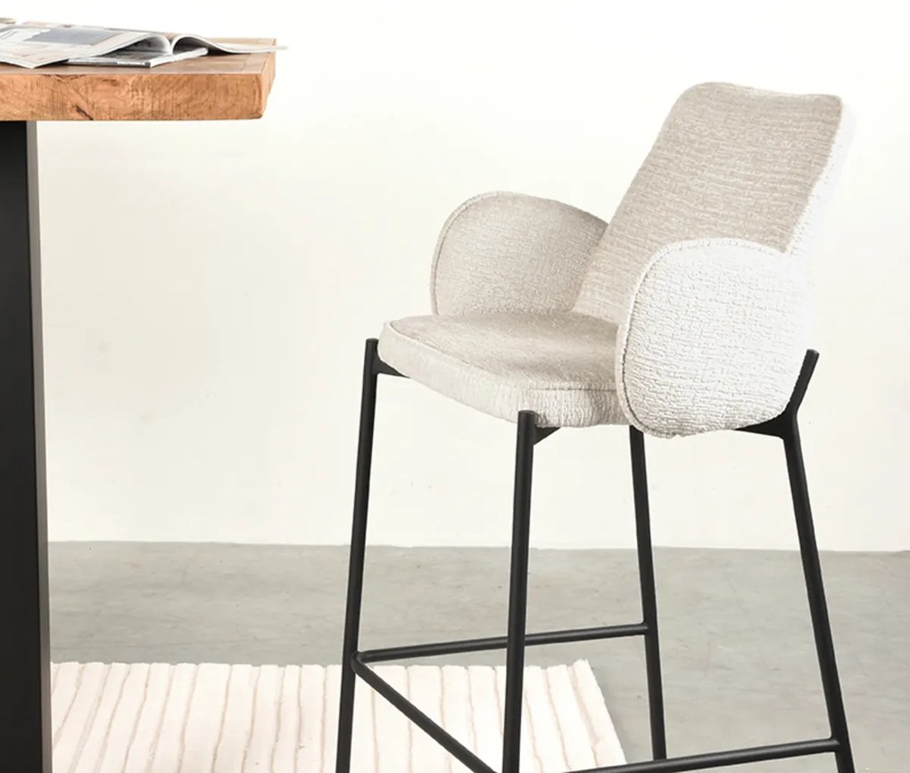 LABEL51 Barová židle JONI krémová 107 cm IH-50.184