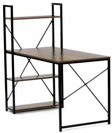 Pracovní stůl s regálem MDF dekor staré dřevo černý kov GD-520 OLW
