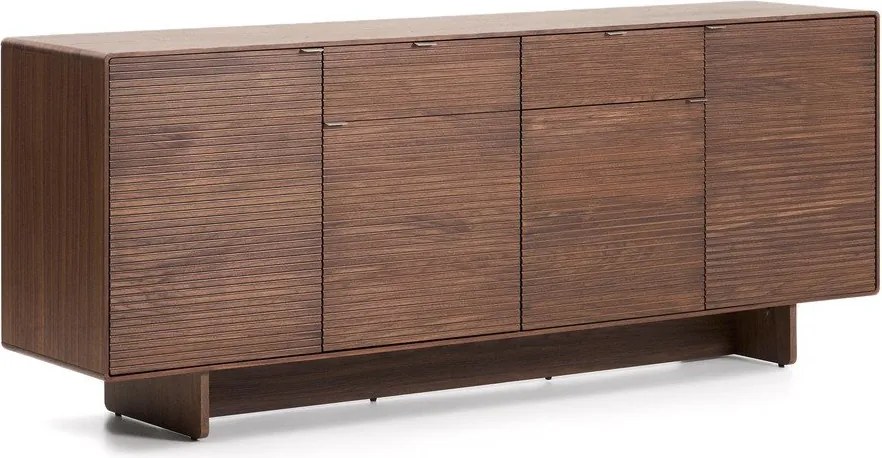 Tmavě hnědá komoda v dekoru ořechu 194,5x78x45 cm Norlen – Kave Home