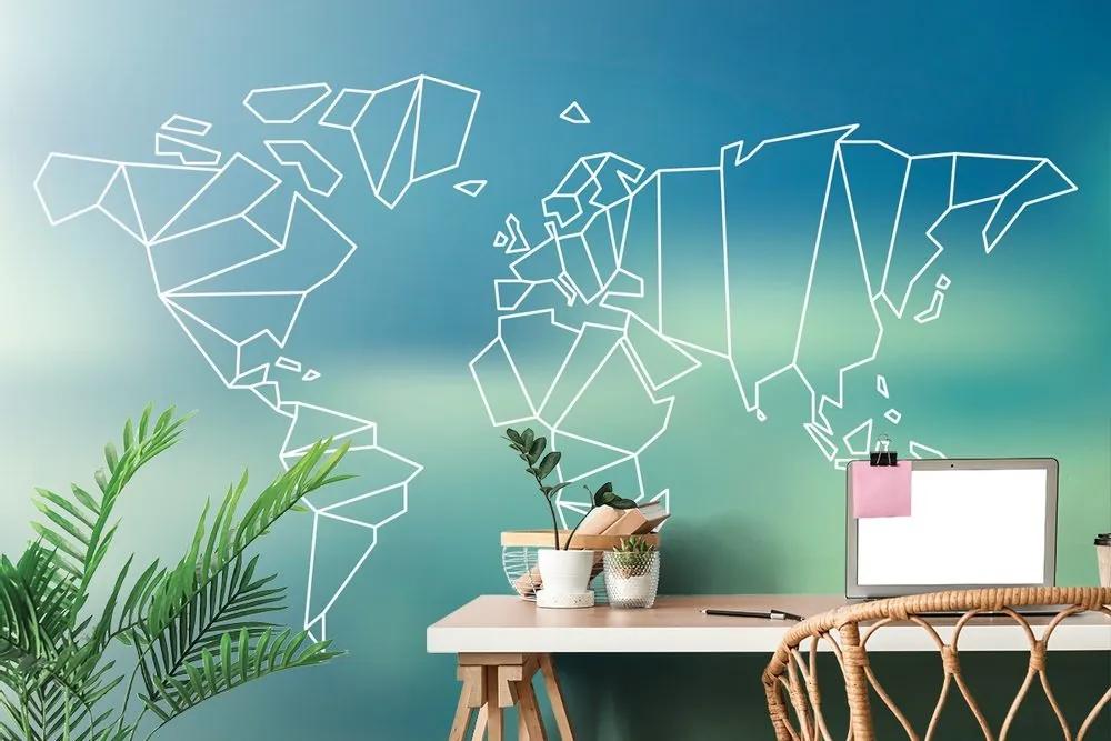 Samolepící tapeta stylizovaná mapa světa - 450x300 cm