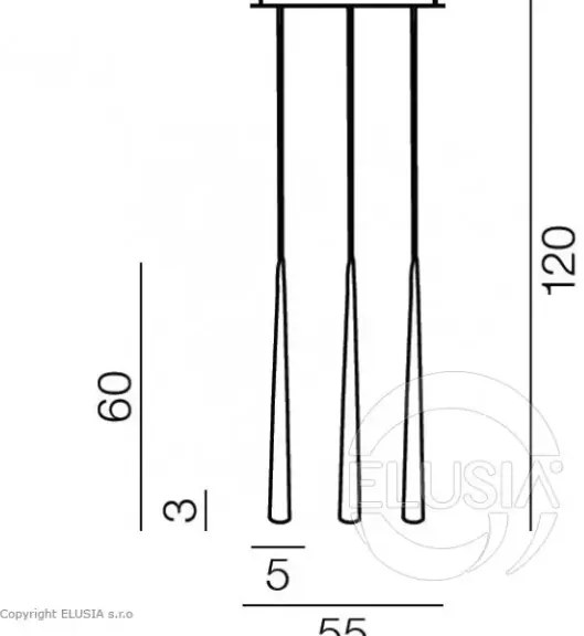 Minimalistické svítidlo Stylo 3 chrom