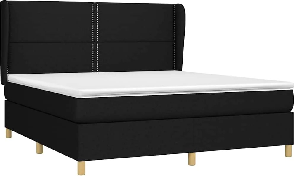 Box spring postel s matrací černá 180x200 cm textil 3128463