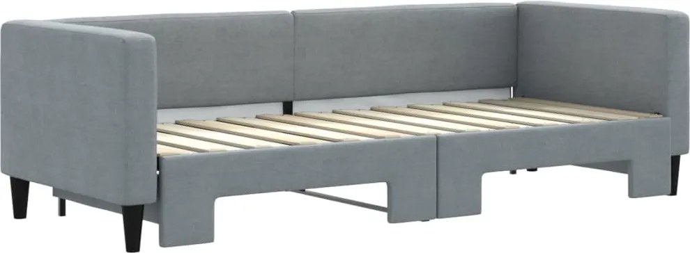 Válenda s přistýlkou světle šedá 80 x 200 cm textil 3196573