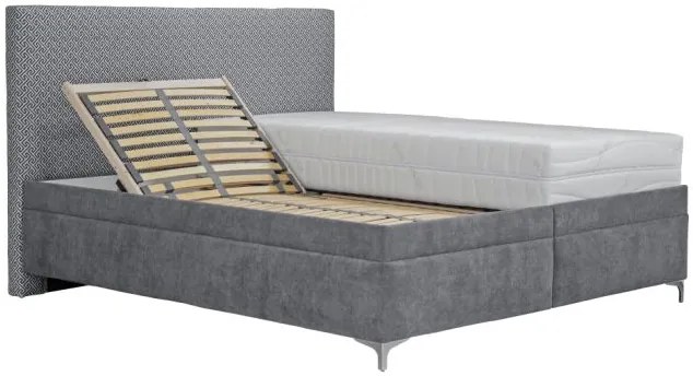 BLANÁŘ Čalouněná postel Sonia, s úložným prostorem, 180x200, šedá