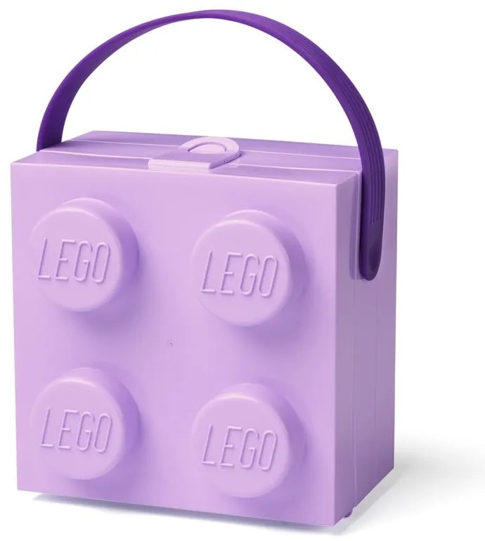 Fialový úložný box s rukojetí LEGO® Biano.cz