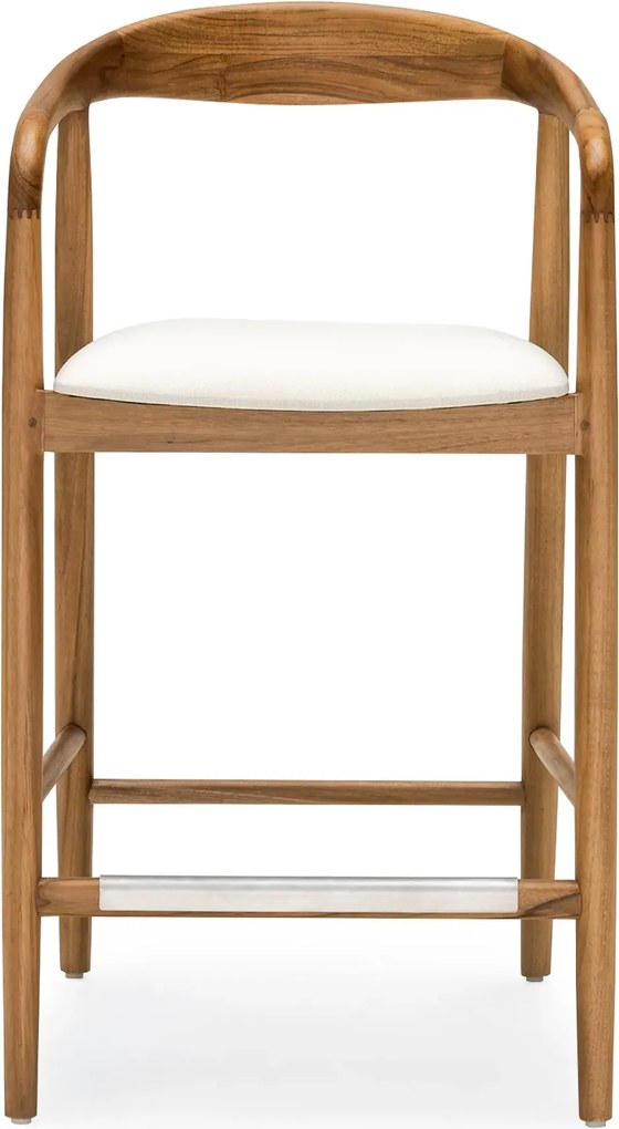 Barová židle Ludvika 2.0 z masivu hnědá/krémová