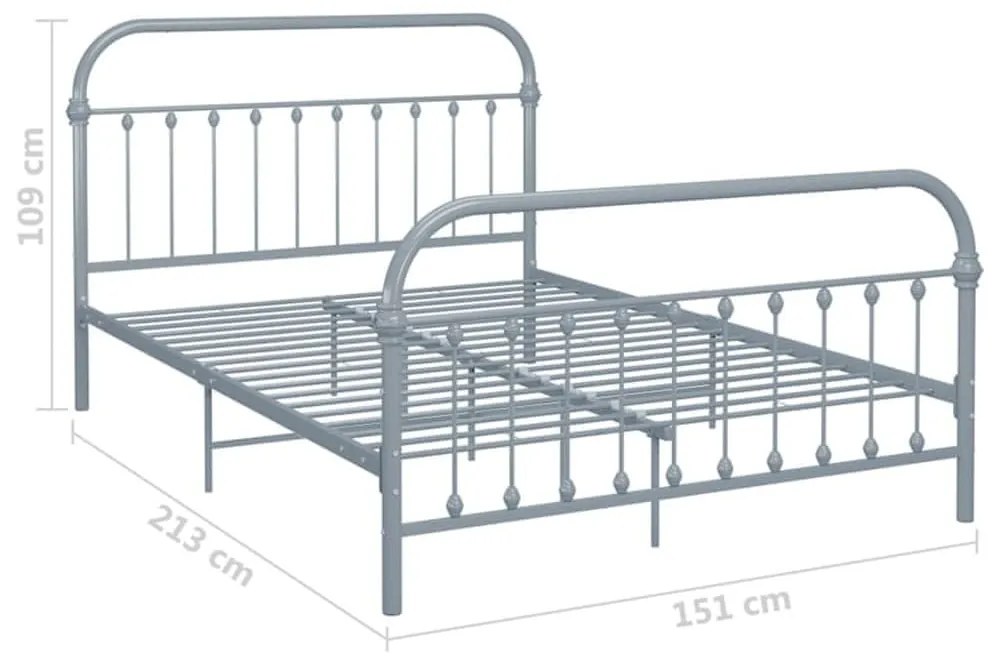 Petromila Rám postele šedý kov 140 x 200 cm