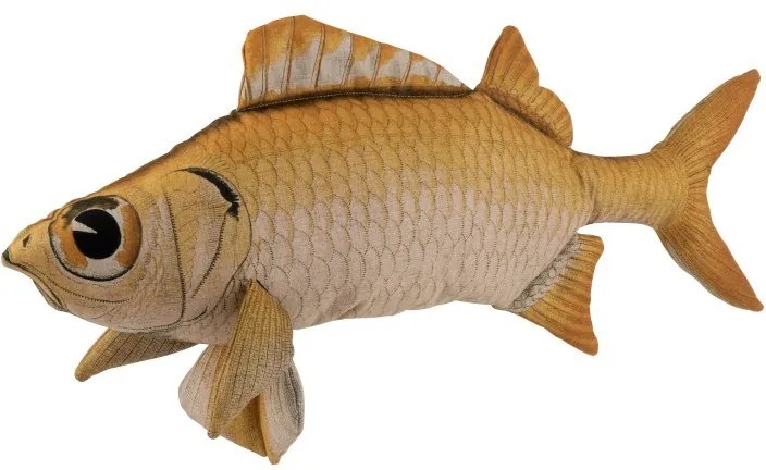 Hnědý polštář ve tvaru ryby Fish Jeff - 93*28*40 cm