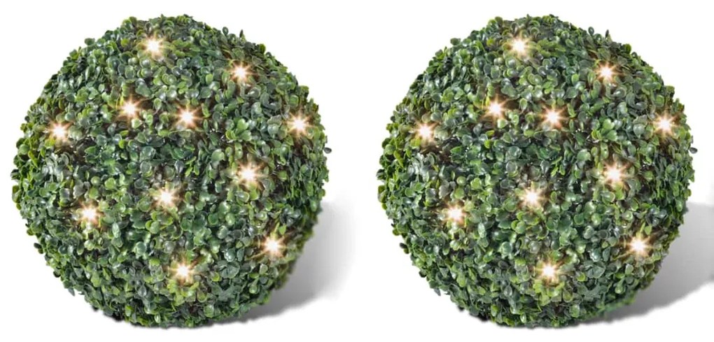 Zimostrázová koule s umělými lístky 27 cm s LED řetězem 2ks 270057