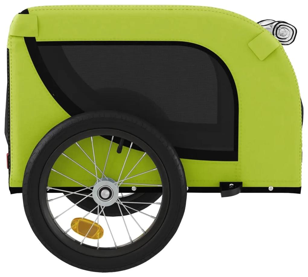 Vozík za kolo pro psa zelený a černý oxfordská tkanina a železo