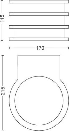 PH 17401/93/P0 Hue White Venkovní nástěnné svítidlo Philips Lucca 17401/93/P0 antracitové, 2700K - PHILIPS HUE (915005561201)