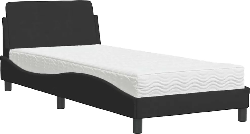 Postel s matrací Dover černá 80 x 200 cm samet 3208293