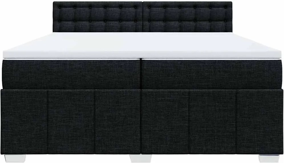 Box spring postel s matrací černá 200x200 cm textil 3289491