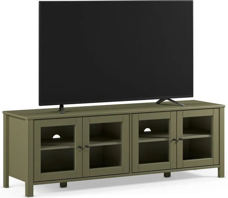 Zelený TV stolek z borovicového dřeva 150x50x40 cm Alessandra – Marckeric
