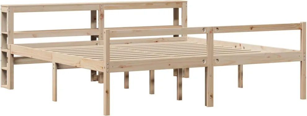 Postel s čelem pro seniory 200 x 200 cm masivní borovice 3305873