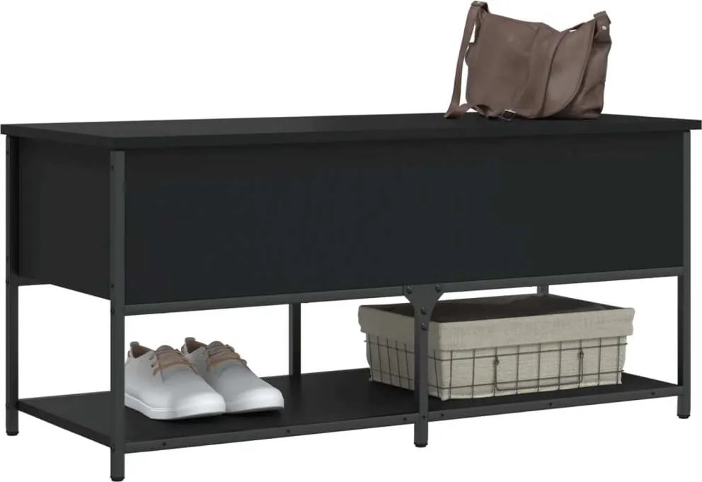 vidaXL Úložná lavice 100 x 42,5 x 47 cm kompozitní dřevo [839023] Barva: Černá