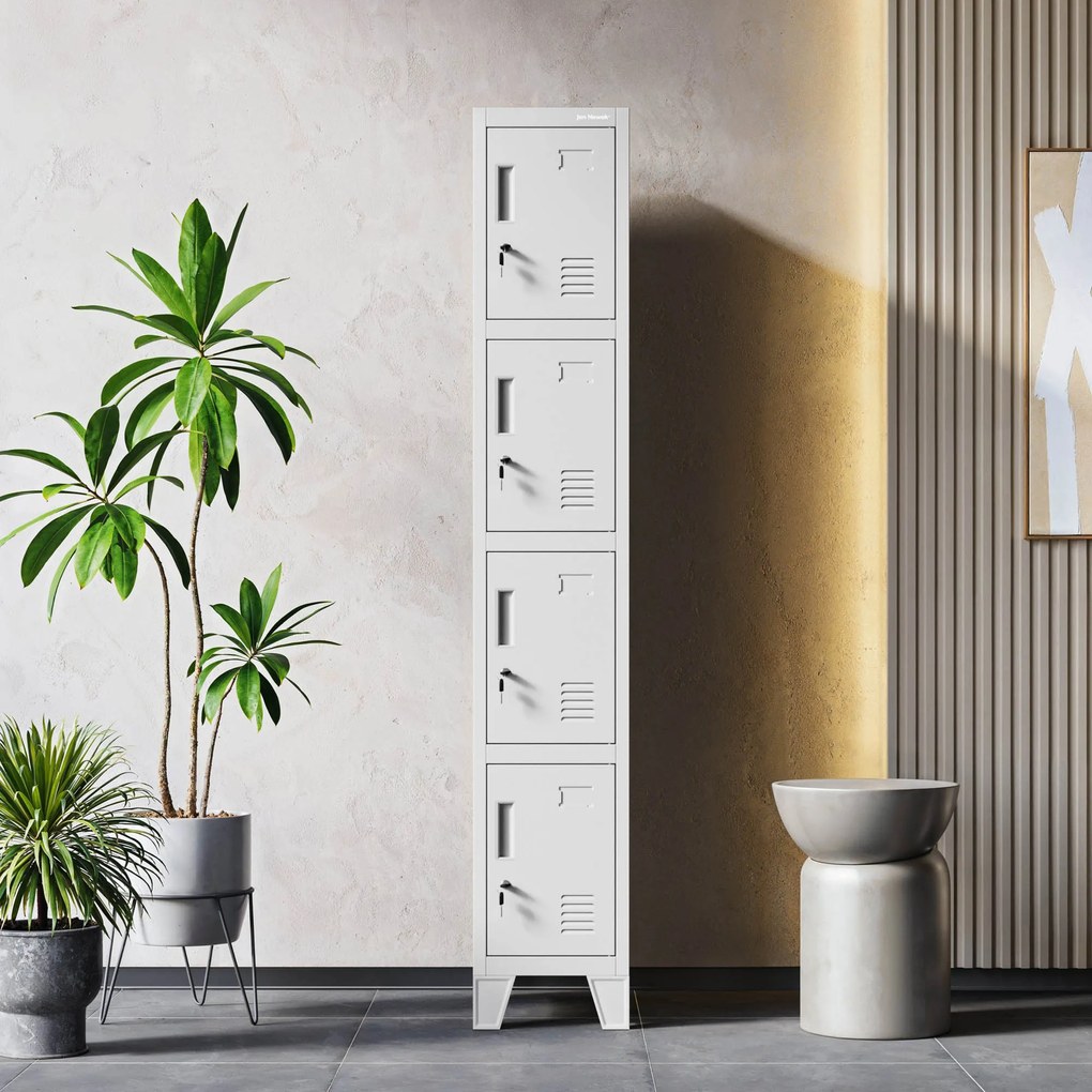 Skříňka pro zaměstnance na nožkách šedá, 292x1720x450 mm: ROBERT 1 Plus