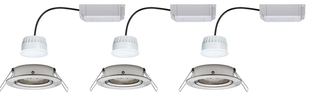 Paulmann 92965 ZigBee LED Nova Plus Coin, sada zapuštěných bodovek 3x3.5W RGBW kartáčovaný hliník