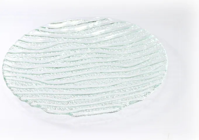 BDK-GLASS Kulaté skleněné talíře NATURE BARK Průměr: 28cm