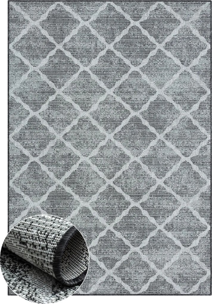 My Flair, Kusový koberec Ether grau – na ven i na doma, 80x150, šedá, chodba / předsíň